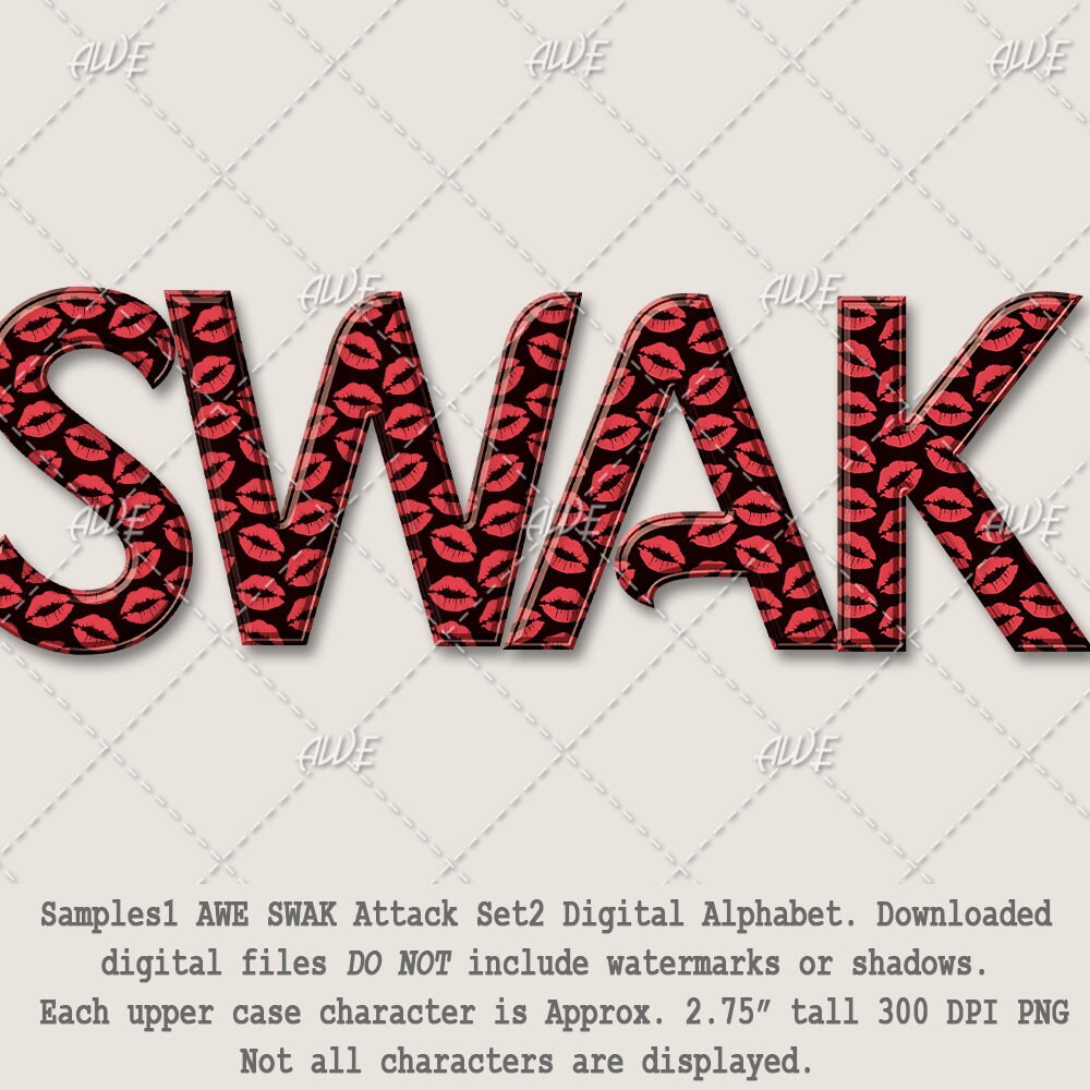 SWAK Attack Set 2 Digital Alphabet by Awesomescrapper High | Etsy