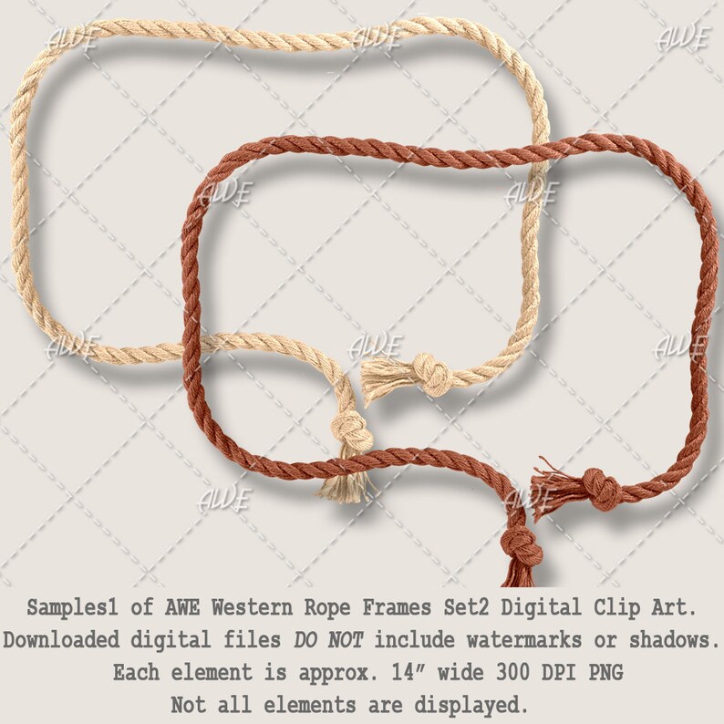 Western Rope Frames Set2 Digital Clip Art by Awesomescrapper - Etsy