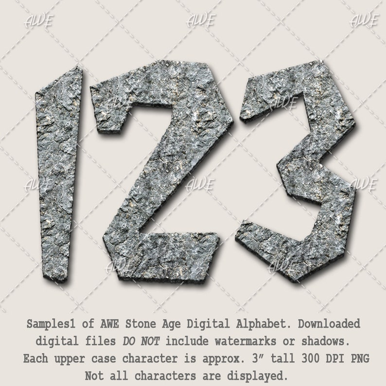 Stone Age Digital Alphabet by Awesomescrapper, High Quality 300 DPI ...