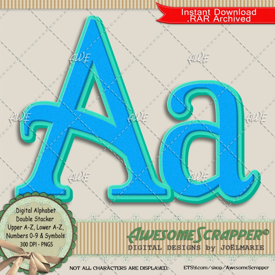 Double Stacker Digital Alphabet by Awesomescrapper, High Quality 300 ...