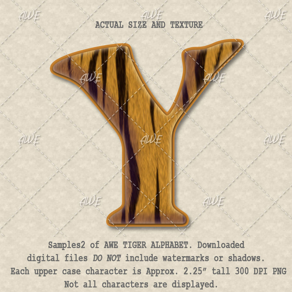 Tiger Digital Alphabet by Awesomescrapper Upper Case A-Z | Etsy