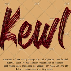 Party Grunge Digital Alphabet by Awesomescrapper, High Quality 300 DPI ...