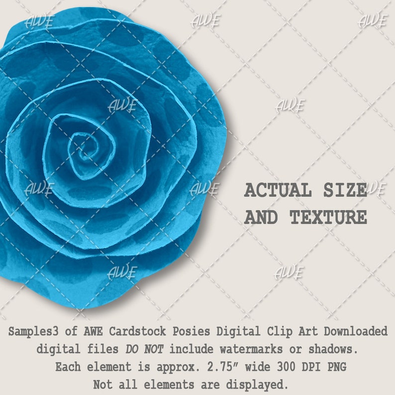 Cardstock Posies Digital Clip Art by Awesomescrapper High | Etsy