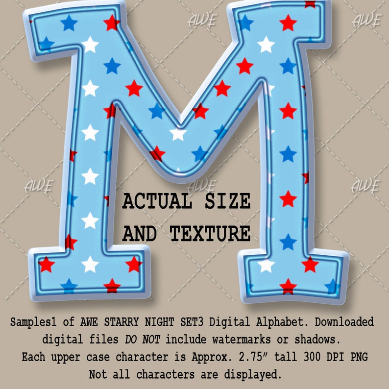 Starry Night Set 3 Digital Alphabet by Awesomescrapper High - Etsy