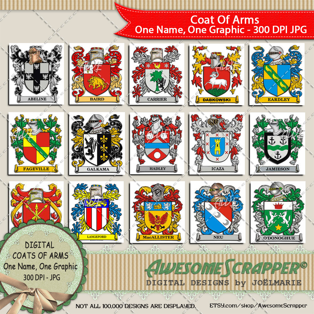 Coats of Arms Digital Art by Awesomescrapper High Quality - Etsy Australia