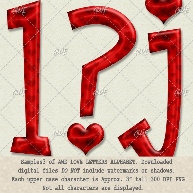 Love Letters Digital Alphabet by Awesomescrapper High - Etsy