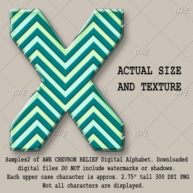 Chevron Relief Digital Alphabet by Awesomescrapper High | Etsy