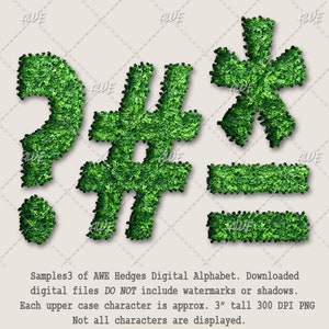 Hedges Digital Alphabet by Awesomescrapper - High Quality, 300 DPI Pngs ...