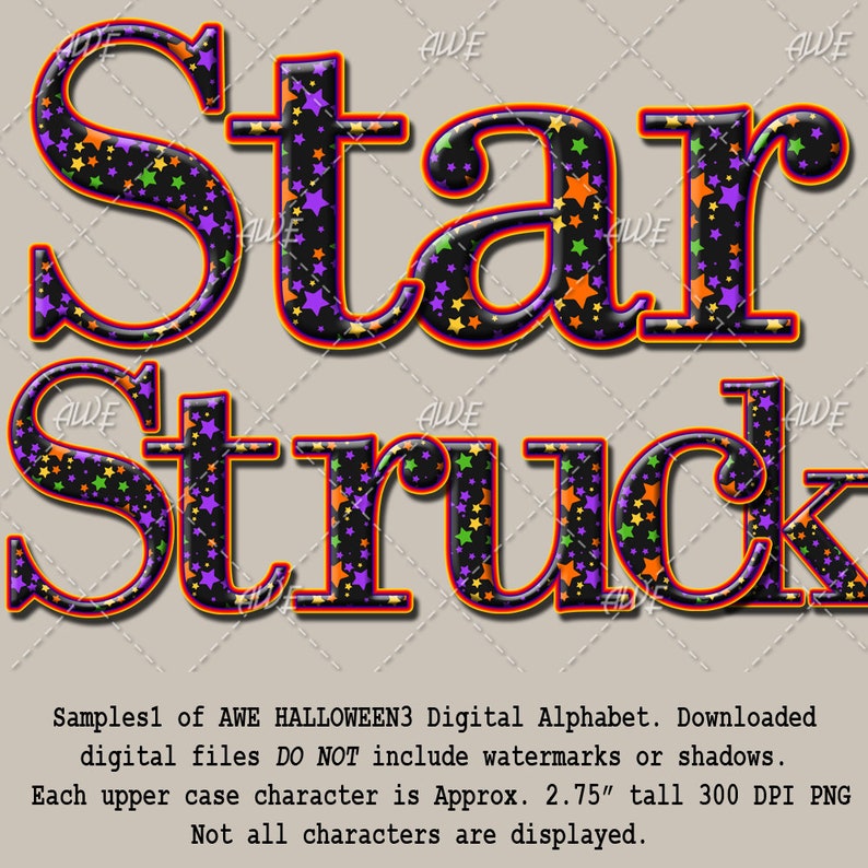 Halloween3 Digital Alphabet by Awesomescrapper High Quality - Etsy