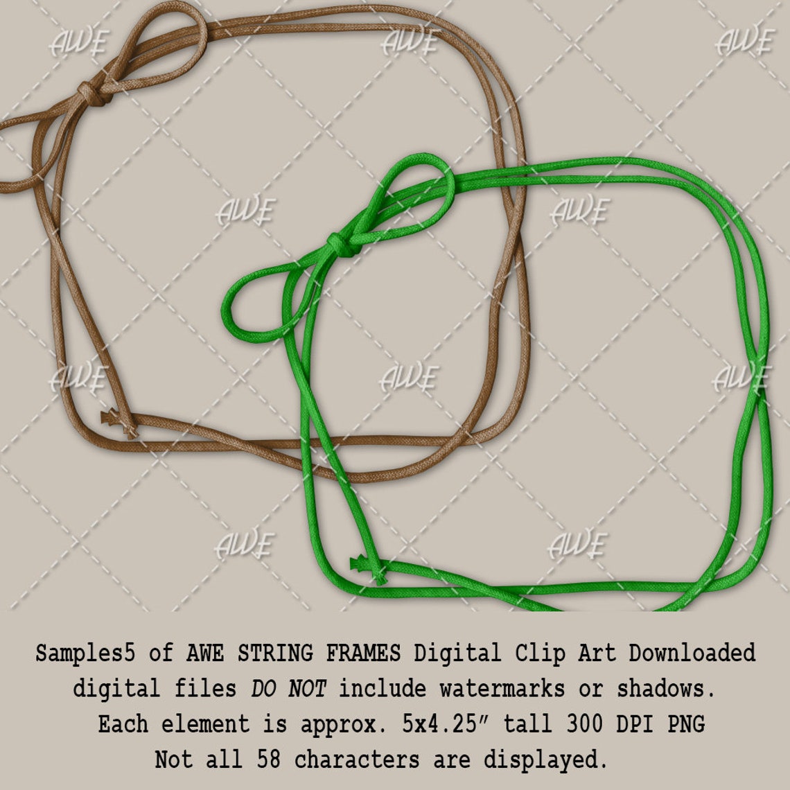 String Frames Digital Clipart by Awesomescrapper Set of 58 - Etsy