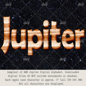Jupiter Digital Alphabet by Awesomescrapper, High Quality 300 DPI Pngs ...