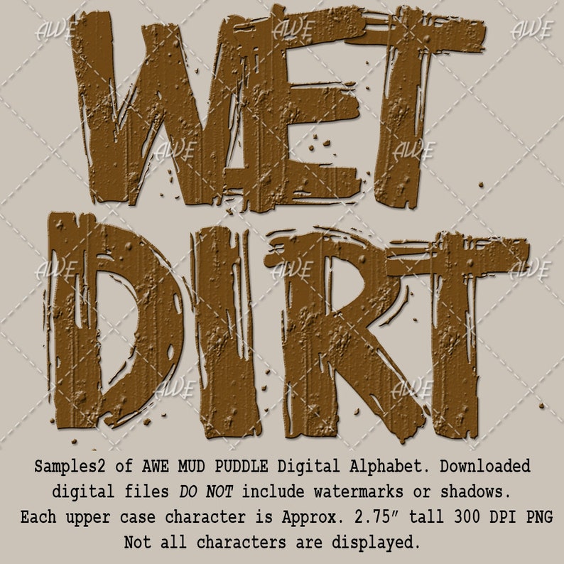 Mud Puddle Digital Alphabet by Awesomescrapper - High Quality, 300 DPI ...