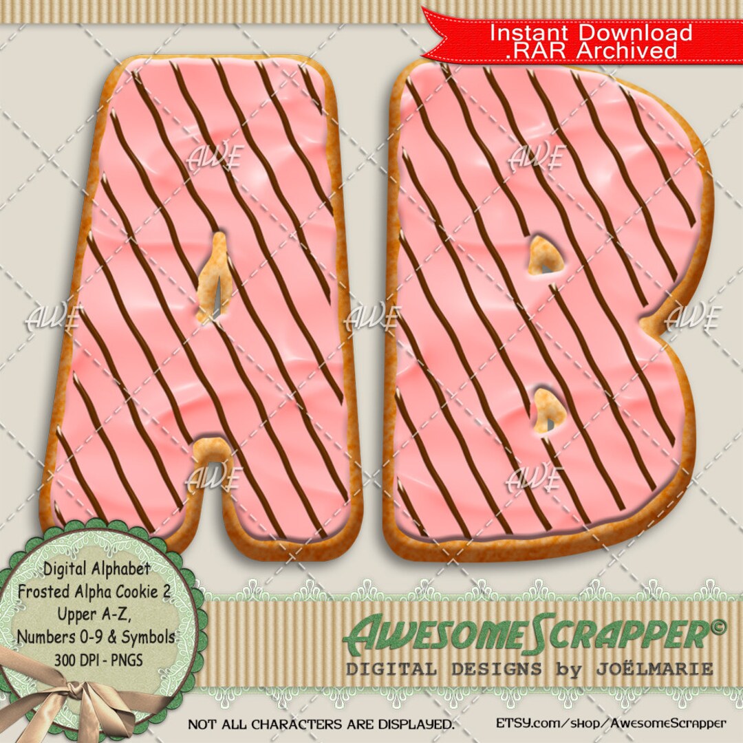 Frosted Cookies Set2 Digital Alphabet by Awesomescrapper - High Quality ...