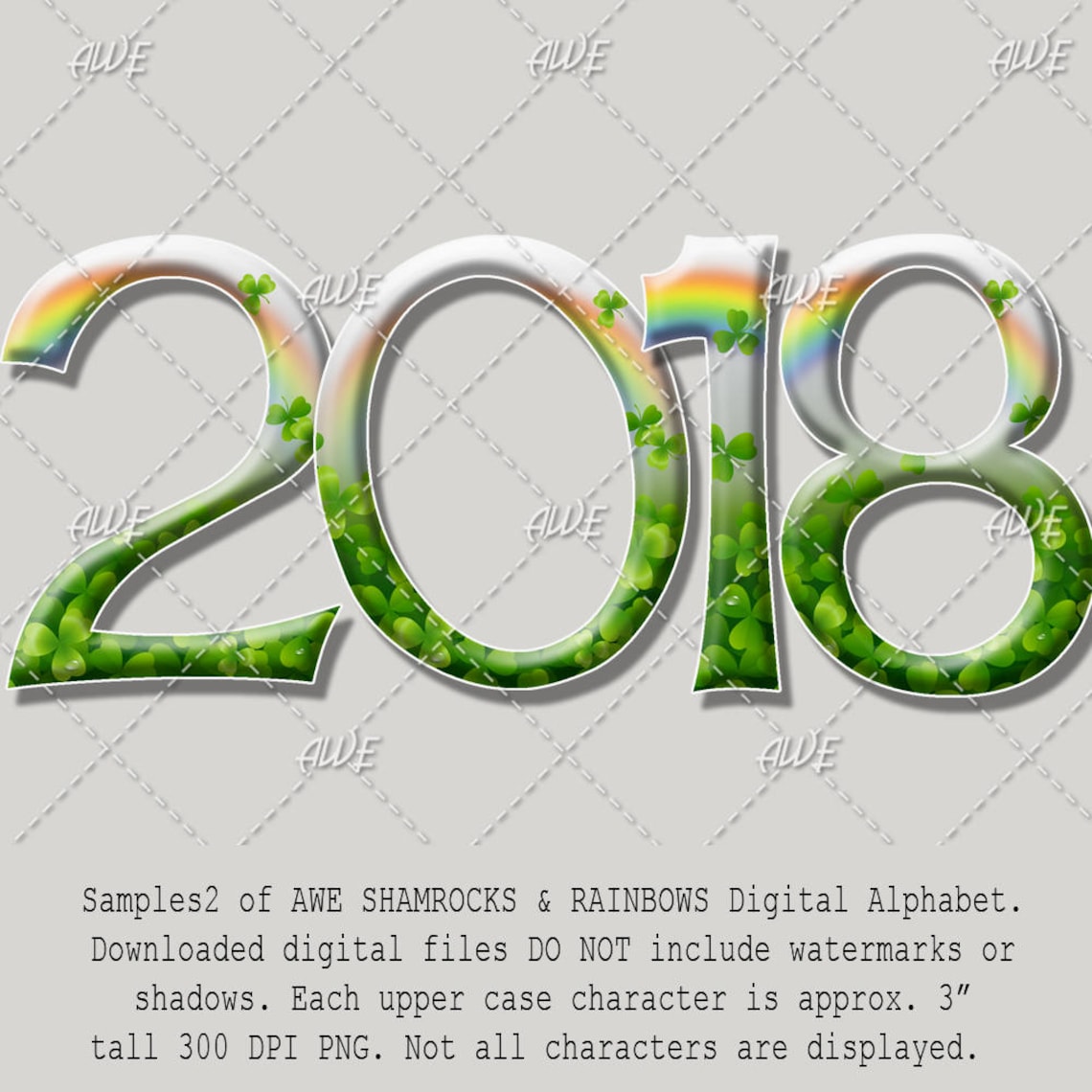 Shamrocks and Rainbows Digital Alphabet by Awesomescrapper - High ...