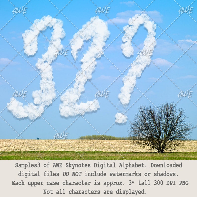 Skynotes Digital Alphabet by Awesomescrapper - High Quality, 300 DPI ...