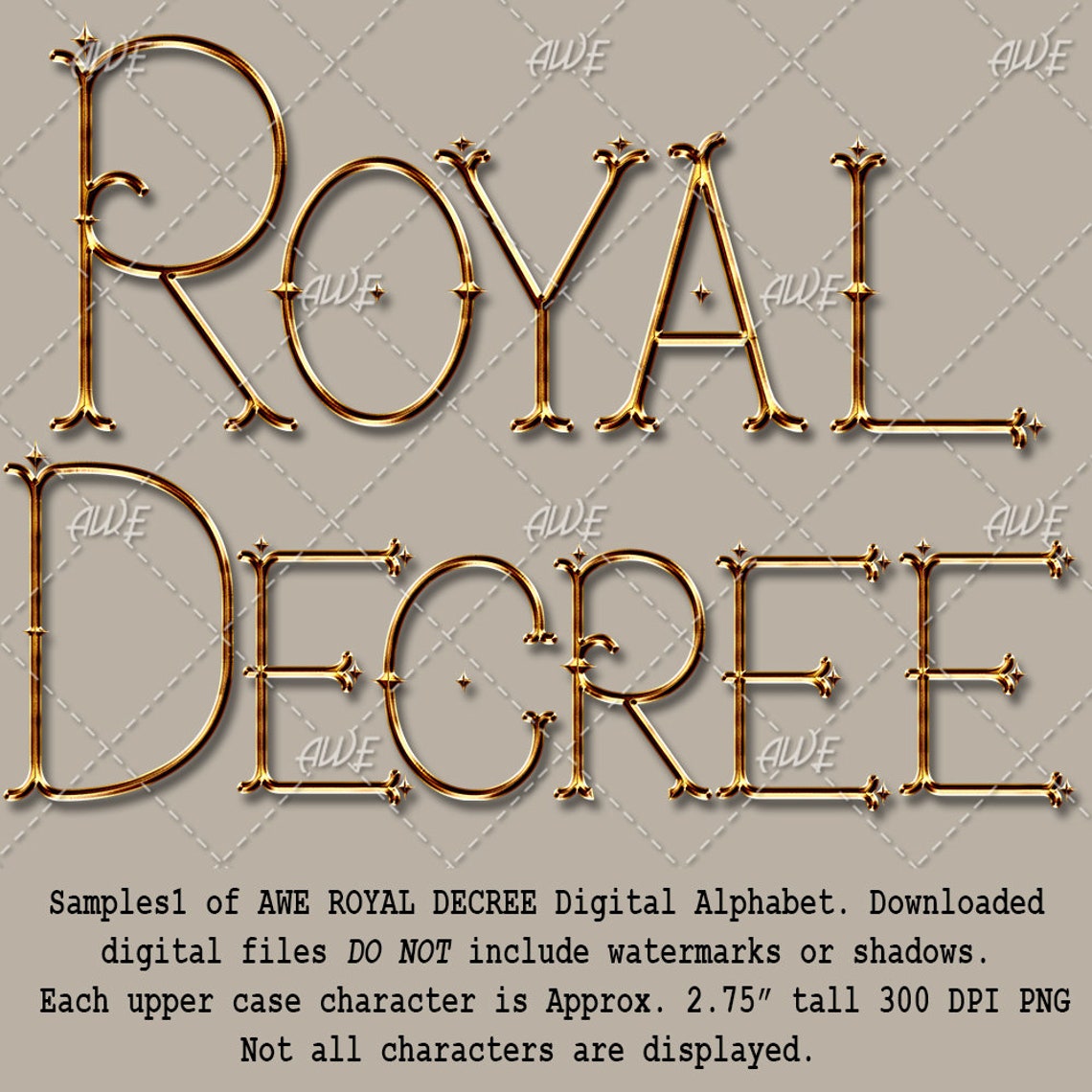 Royal Decree Digital Alphabet by Awesomescrapper High | Etsy