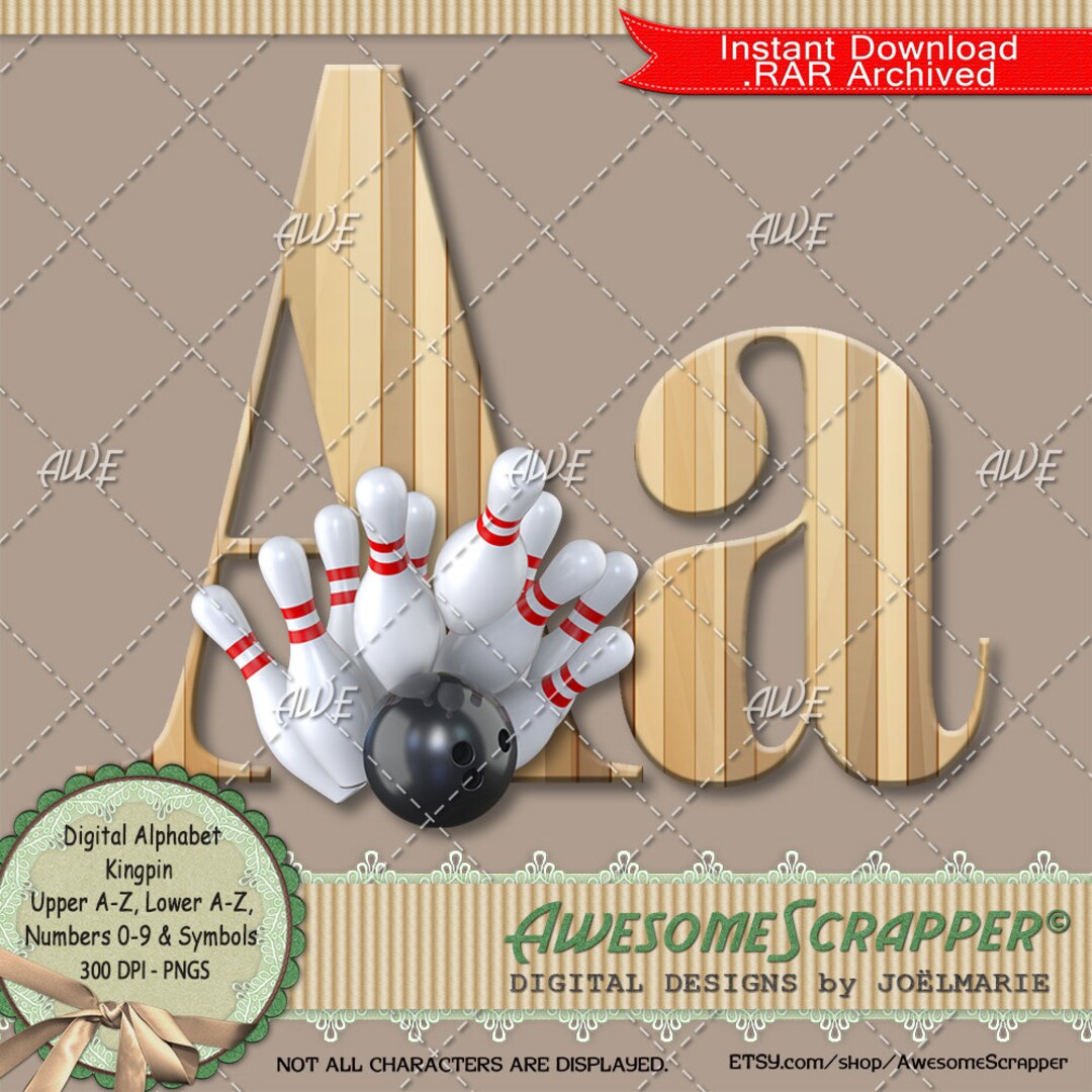 Kingpin Digital Alphabet by Awesomescrapper - High Quality, 300 DPI ...