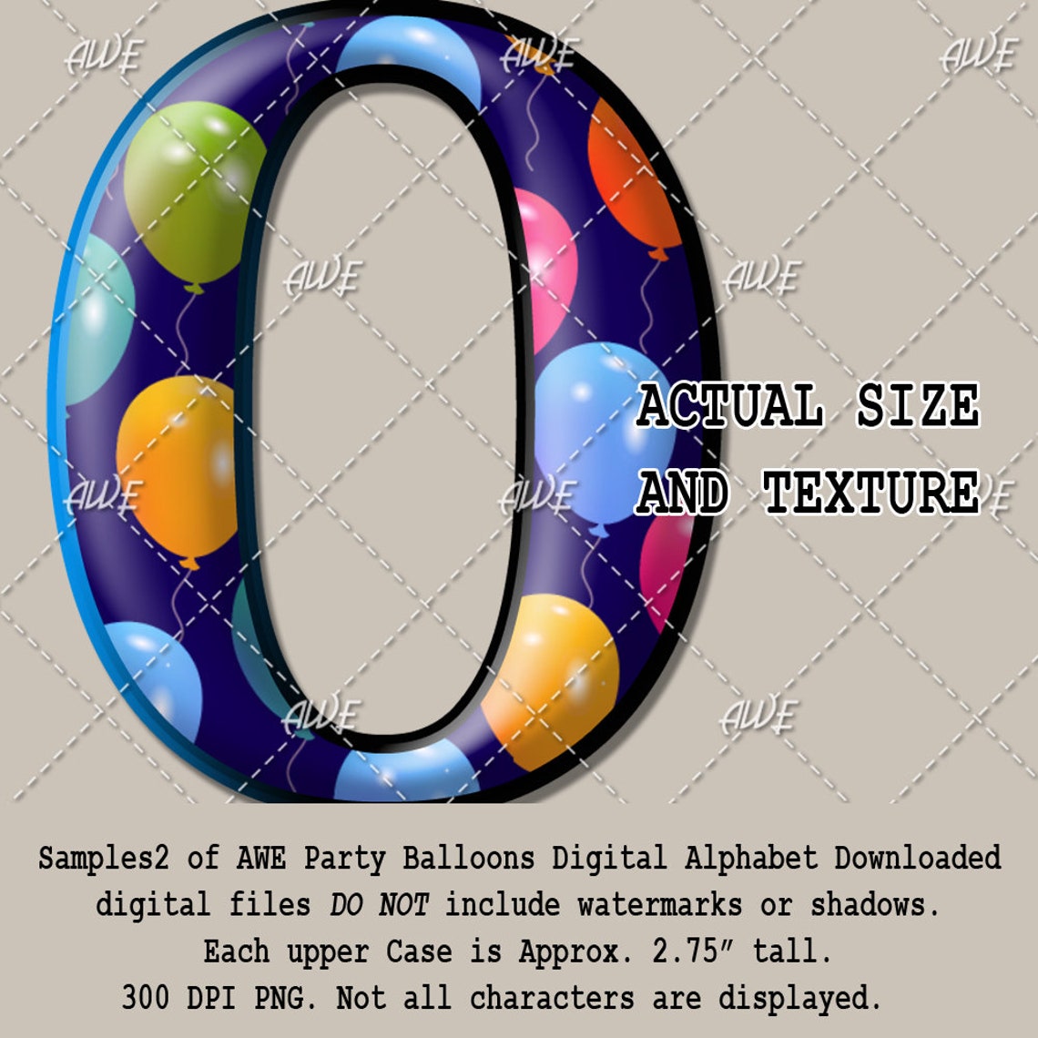 Party Balloons Digital Alphabet by Awesomescrapper High - Etsy