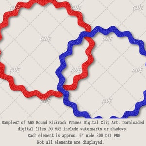 Round Rickrack Frames Digital Clip Art by Awesomescrapper - High ...