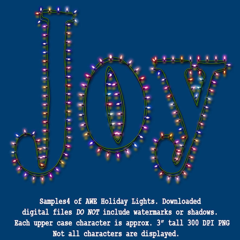 Holiday Lights Digital Alphabet by Awesomescrapper - High Quality, 300 ...