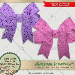 Bows Set 69 Digital Clip Art by Awesomescrapper - High Quality, 300 DPI ...