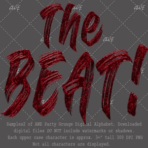 Party Grunge Digital Alphabet by Awesomescrapper, High Quality 300 DPI ...