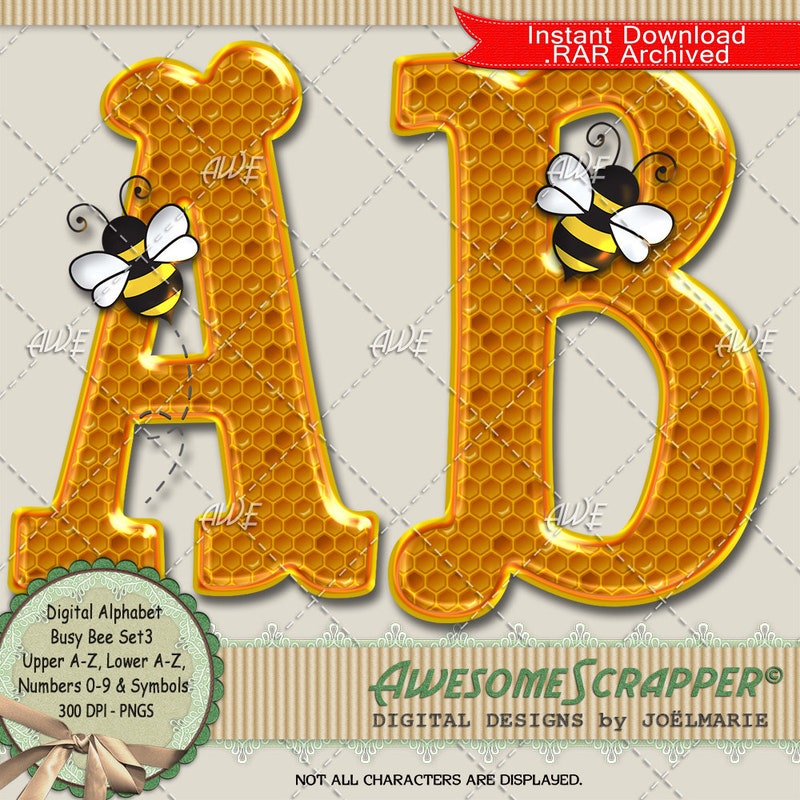 Honey Bee Alphabet - Etsy
