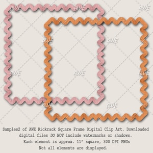 Rickrack Square Frame Digital Clip Art by Awesomescrapper - High ...