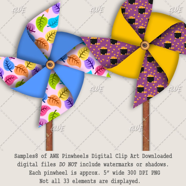 Pinwheels Digital Clip Art by Awesomescrapper High Quality | Etsy