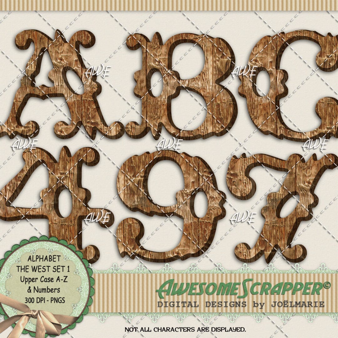 The West Set 1 Digital Alphabet, by Awesome Scrapper - Western Theme ...