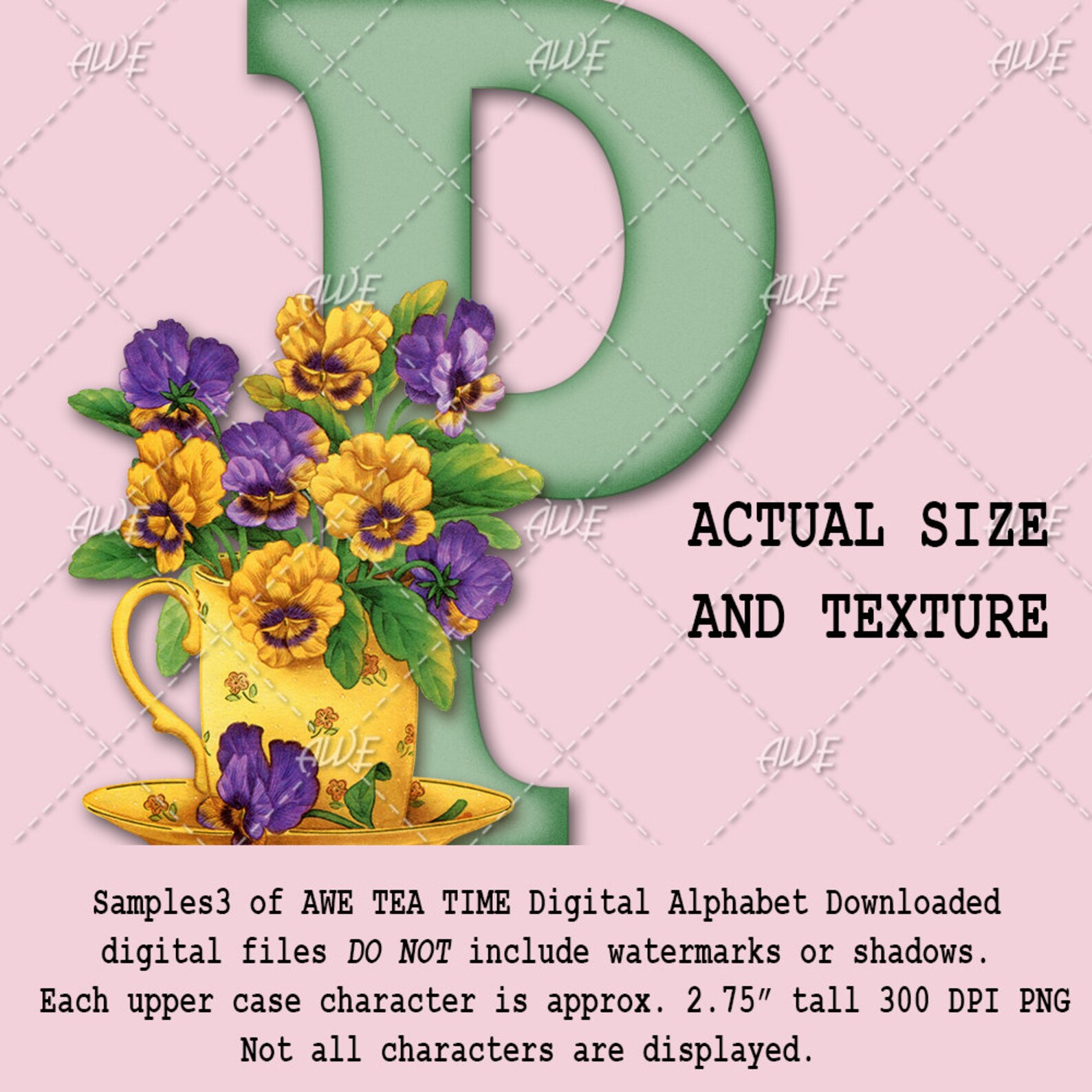 Tea Time Digital Alphabet by Awesomescrapper High Quality - Etsy