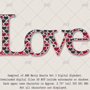 Merry Hearts Set3 Digital Alphabet by Awesomescrapper - High Quality ...