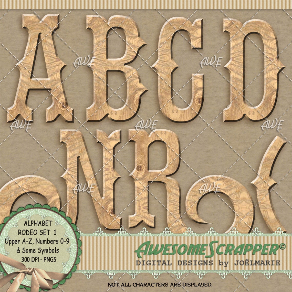 Rodeo Set 1 Digital Alphabet by Awesomescrapper Fancy - Etsy