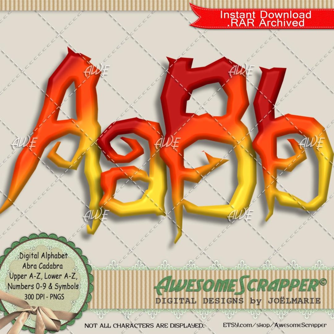 Abra Cadabra Digital Alphabet by Awesomescrapper, High Quality, 300 DPI ...
