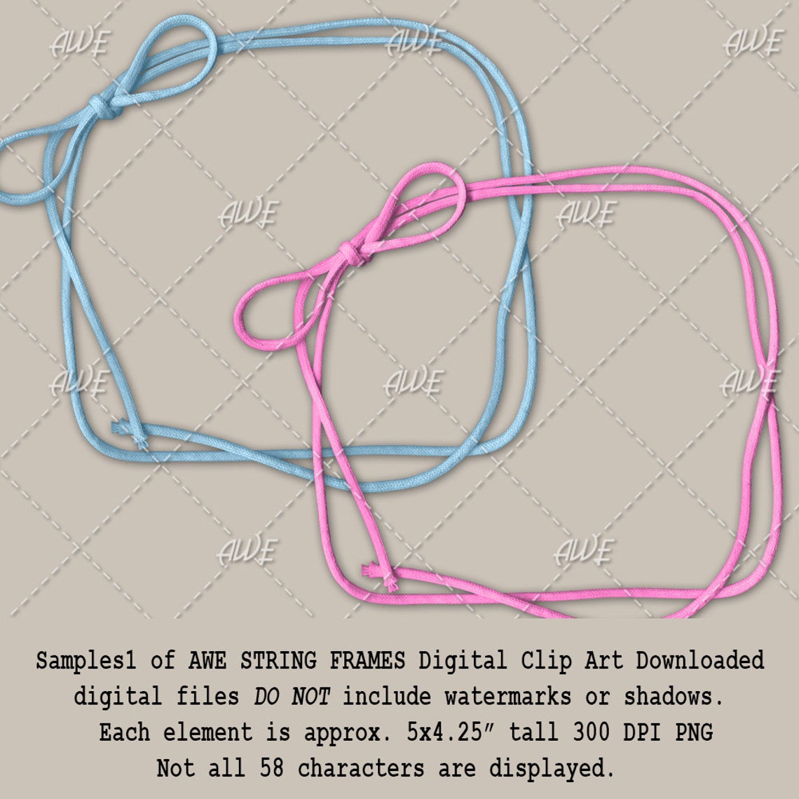 String Frames Digital Clipart by Awesomescrapper Set of 58 - Etsy