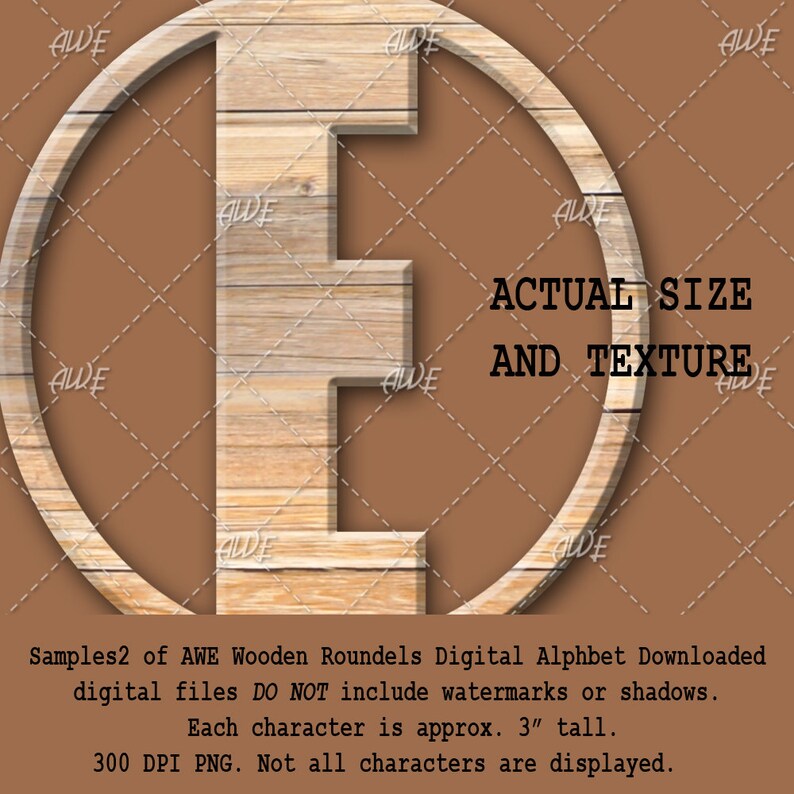 Wooden Roundels Digital Alphabet by Awesomescrapper - High Quality, 300 ...