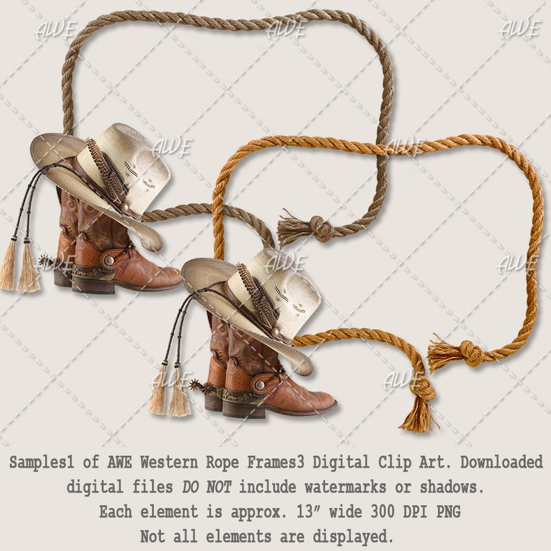 Western Rope Frames Set3 Digital Clip Art by Awesomescrapper - High ...