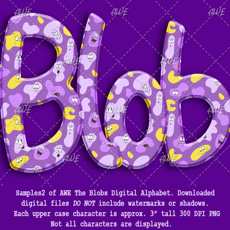 The Blobs Digital Alphabet by Awesomescrapper High Quality - Etsy