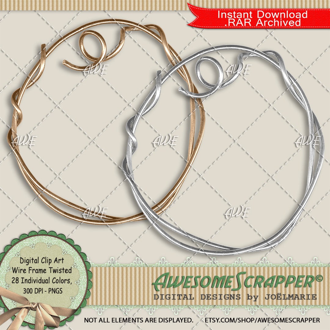 Wire Frame Twisted Digital Clip Art by Awesomescrapper - High Quality ...
