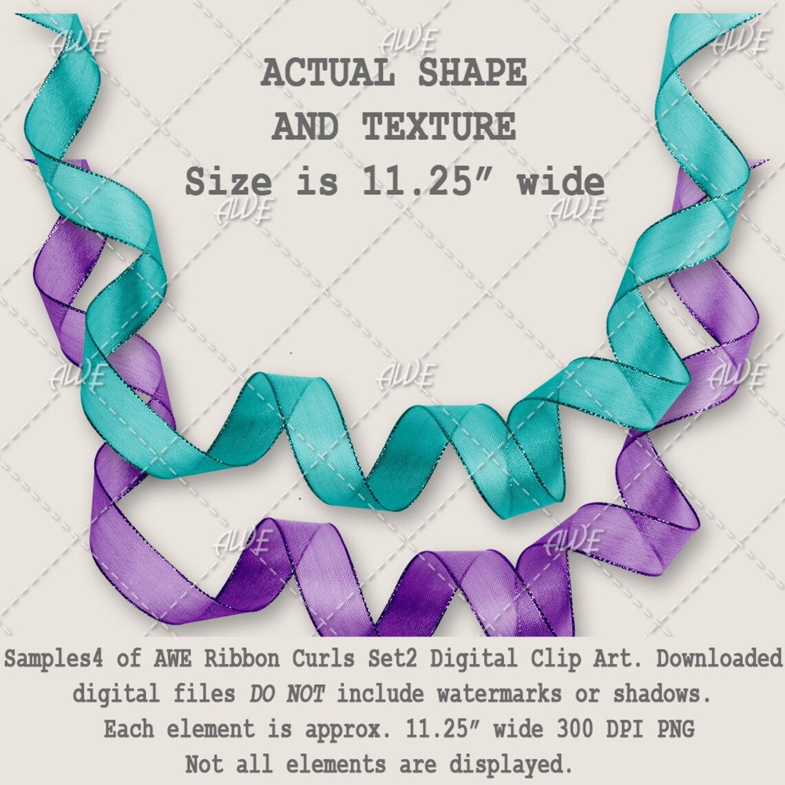 Ribbon Curls Set 2 Digital Clip Art by Awesomescrapper High - Etsy