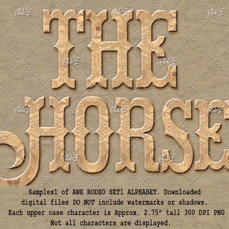 Rodeo Set 1 Digital Alphabet by Awesomescrapper Fancy - Etsy Hong Kong