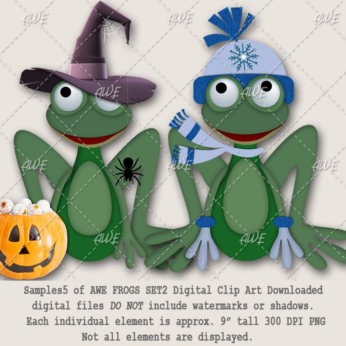 FROGS Set2 Digital Clip Art by Awesomescrapper High Quality | Etsy
