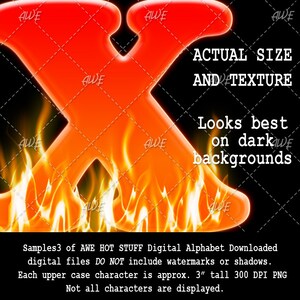 Hot Stuff Digital Alphabet by Awesomescrapper - High Quality, 300 DPI ...