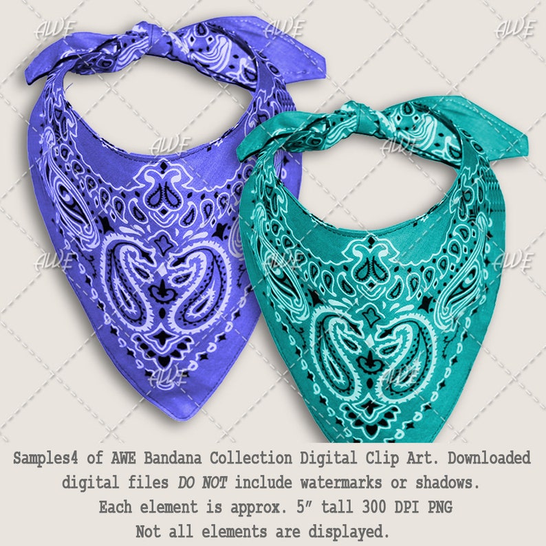 Bandana Collection Digital Clip Art by Awesomescrapper High - Etsy