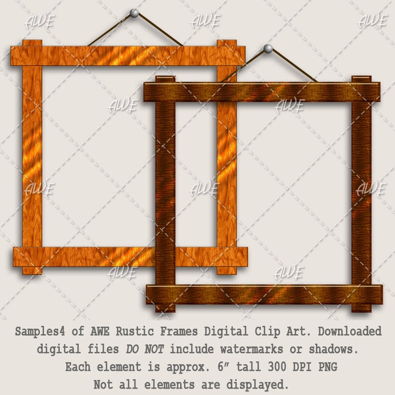 Rustic Frames Digital Clip Art by Awesomescrapper - High Quality, 300 ...