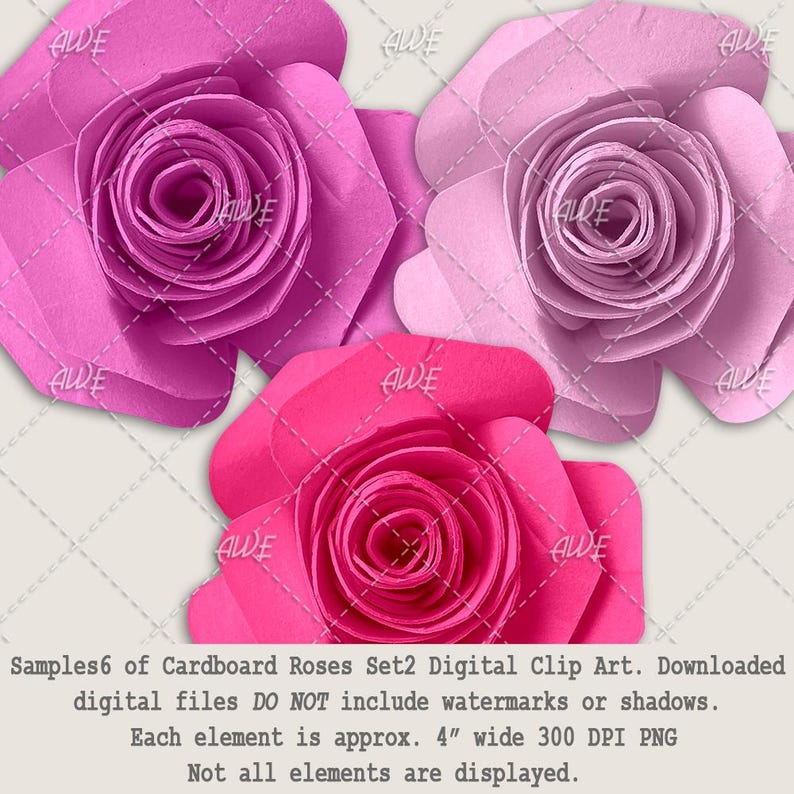 Cardboard Roses Set2 Digital Clip Art by Awesomescrapper - High Quality ...