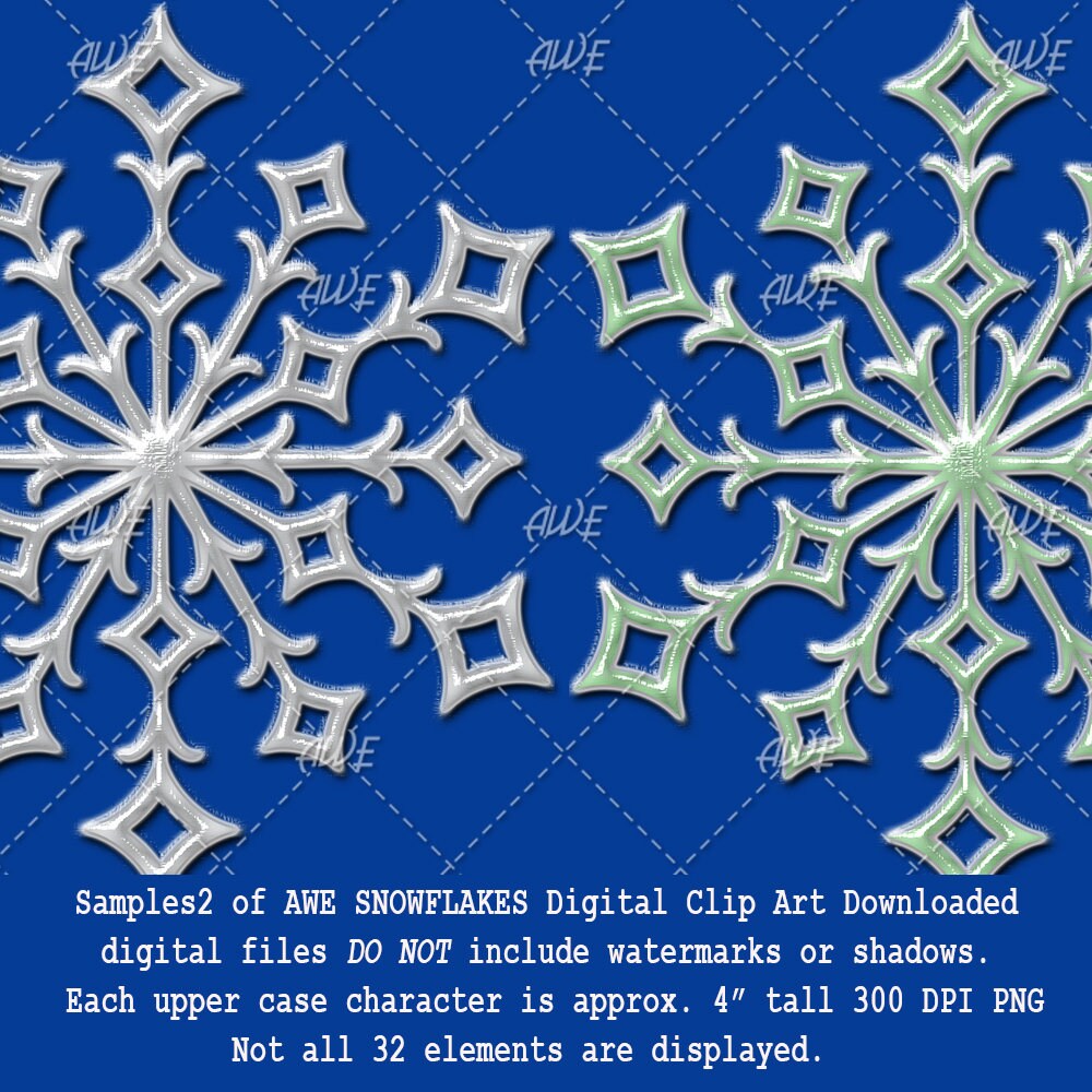 Snowflakes Set1 Digital Clip Art by AwesomeScrapper High | Etsy