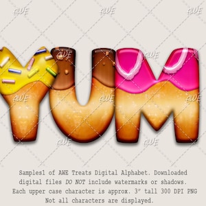 Treats Digital Alphabet by Awesomescrapper, High Quality 300 DPI Pngs ...