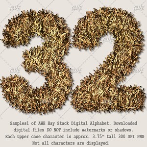 Hay Stack Digital Alphabet by Awesomescrapper - High Quality, 300 DPI ...
