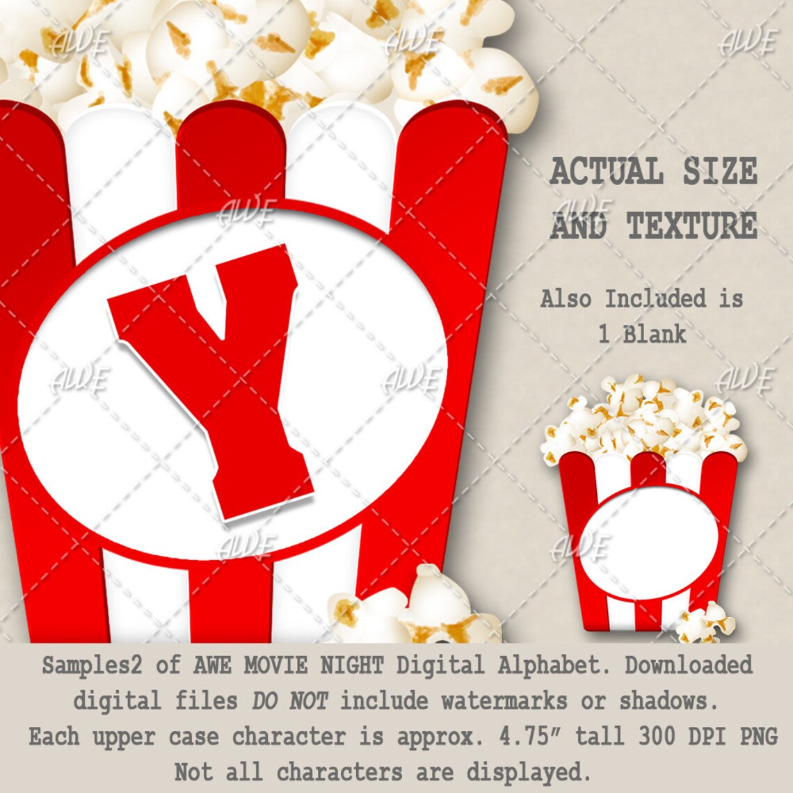 Movie Night Digital Alphabet by Awesomescrapper High - Etsy